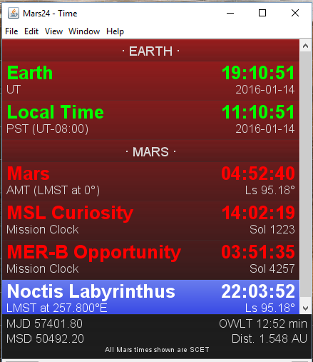 What Time Is It? | Noctis on Mars